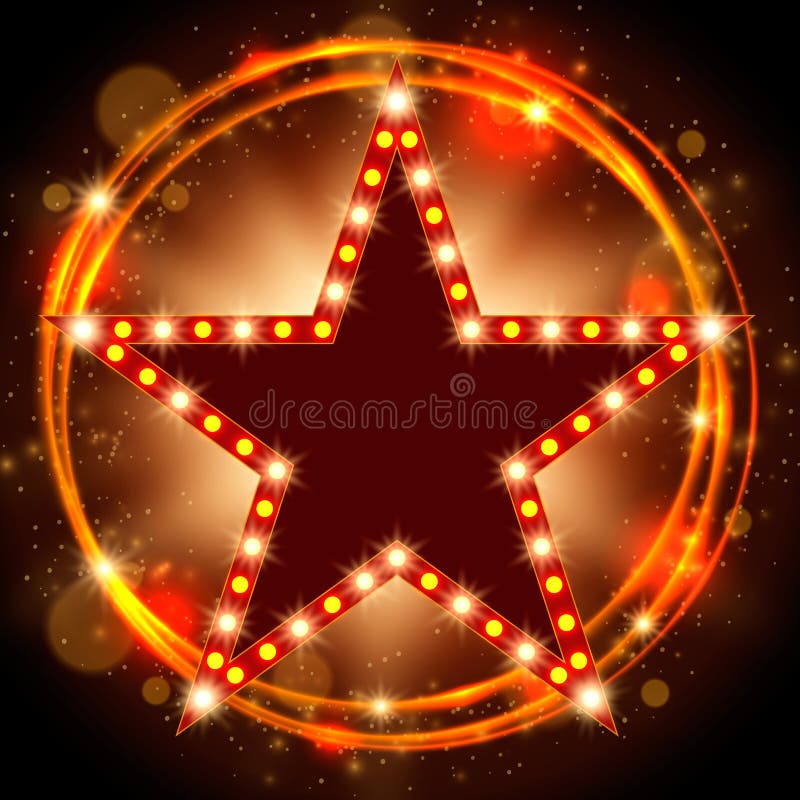 Star Retro Light Banner on Shining Background Stock Illustration ...