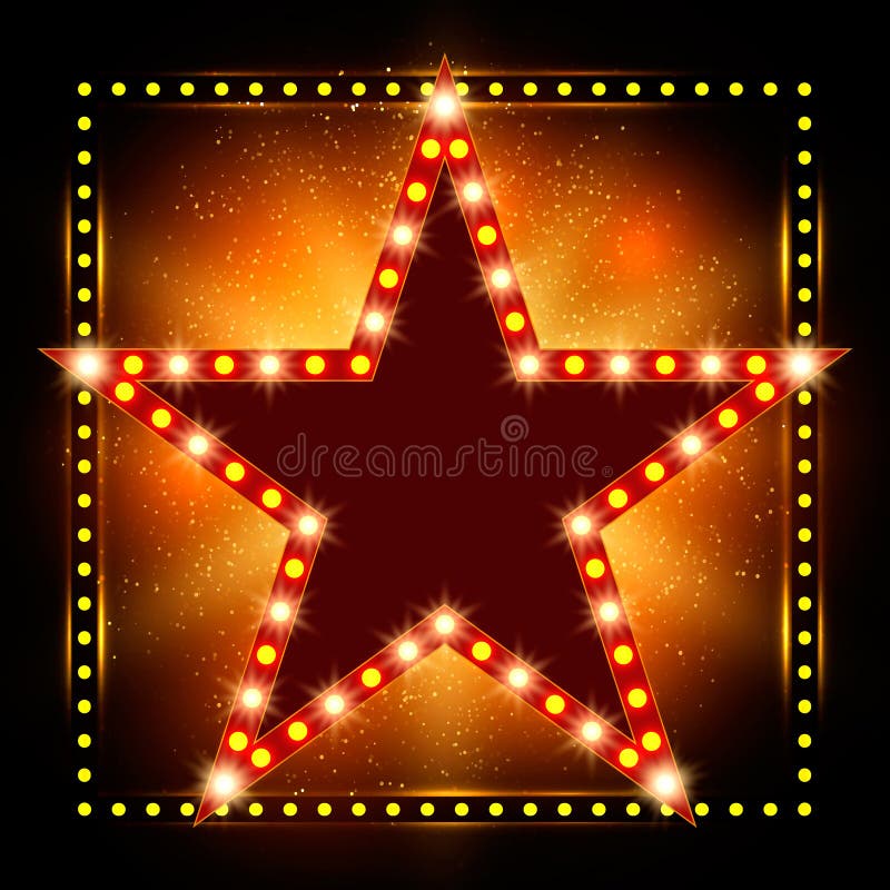 Star Retro Light Banner on Shining Background Stock Illustration ...