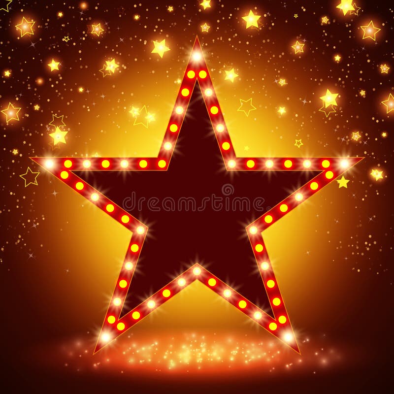 Star Retro Light Banner on Shining Background Stock Illustration ...