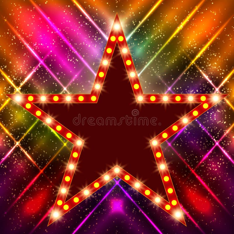 Star Retro Light Banner on Shining Background Stock Illustration ...