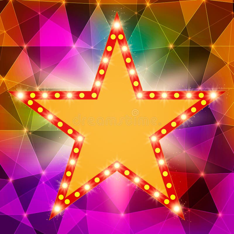 Star Retro Light Banner on Shining Background Stock Illustration ...