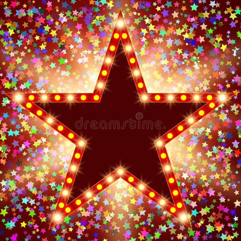 Star Retro Light Banner on Shining Background Stock Illustration ...
