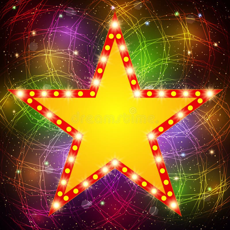 Star Retro Light Banner on Shining Background Stock Illustration ...