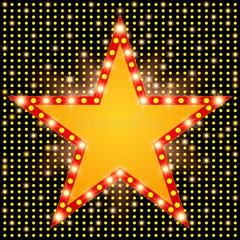 Star Retro Light Banner on Shining Background Stock Illustration ...