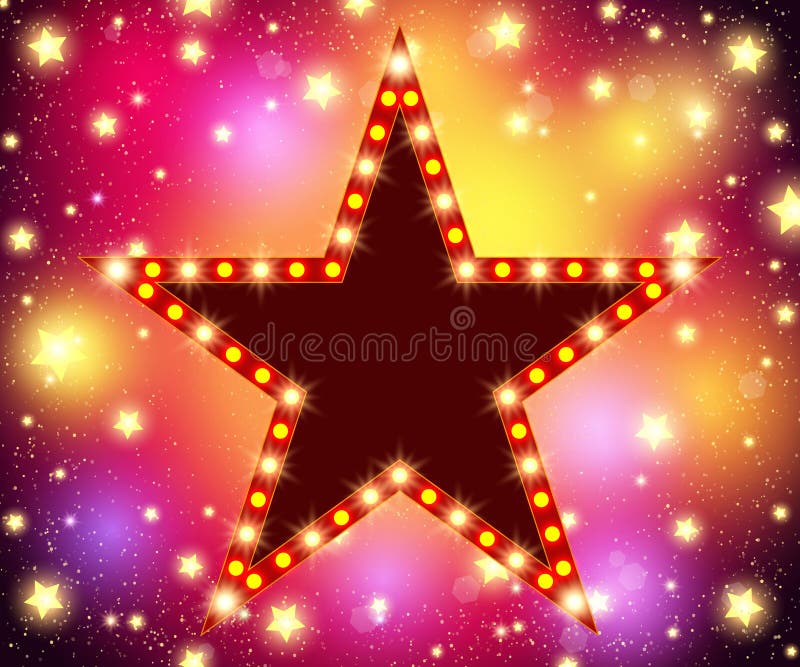 Star Retro Light Banner on Shining Background Stock Illustration ...