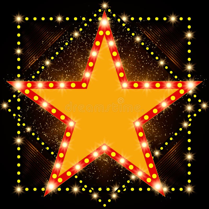 Star Retro Light Banner on Shining Background Stock Illustration ...