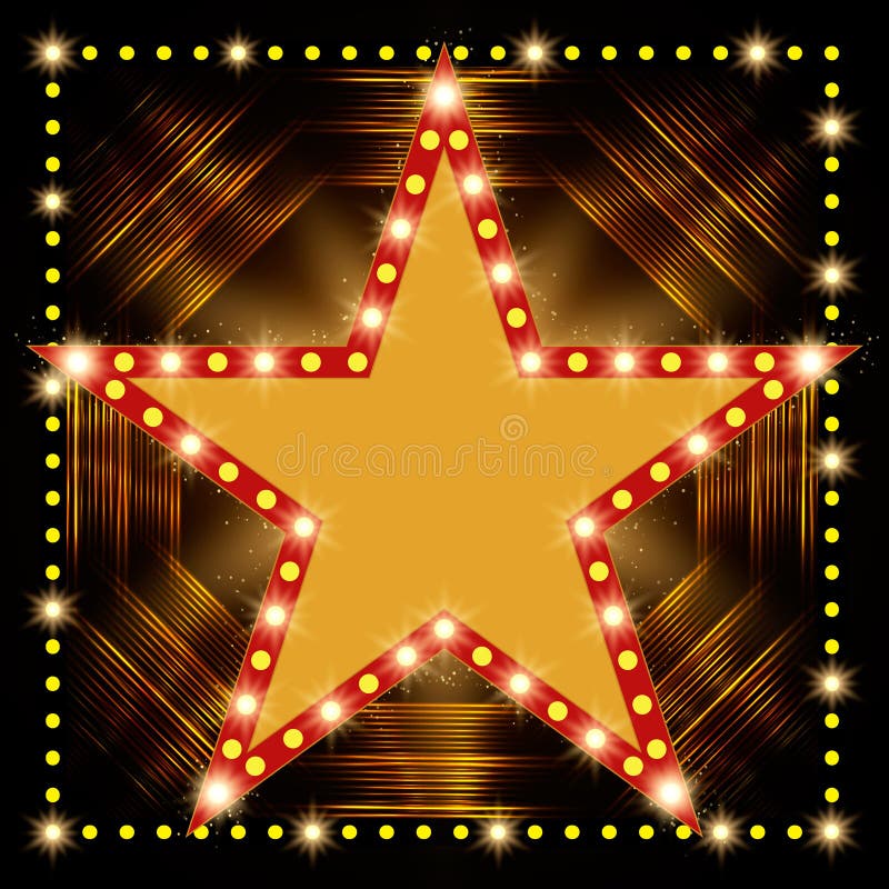 Star Retro Light Banner on Shining Background Stock Illustration ...