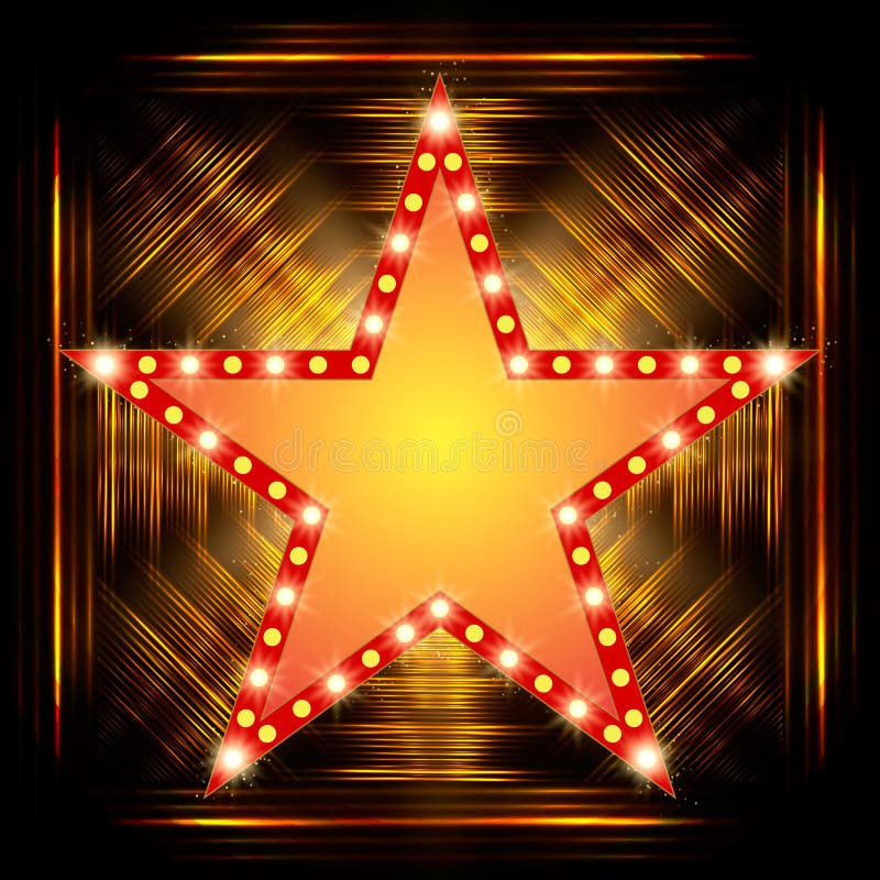Star Retro Light Banner on Shining Background Stock Illustration ...