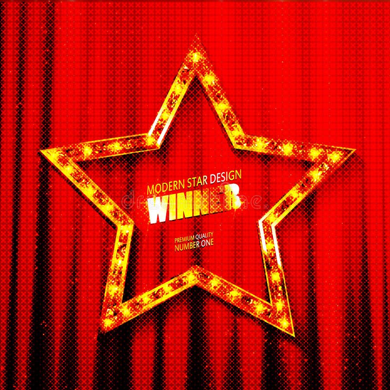 Star Retro light sign stock illustration. Illustration of fashion ...