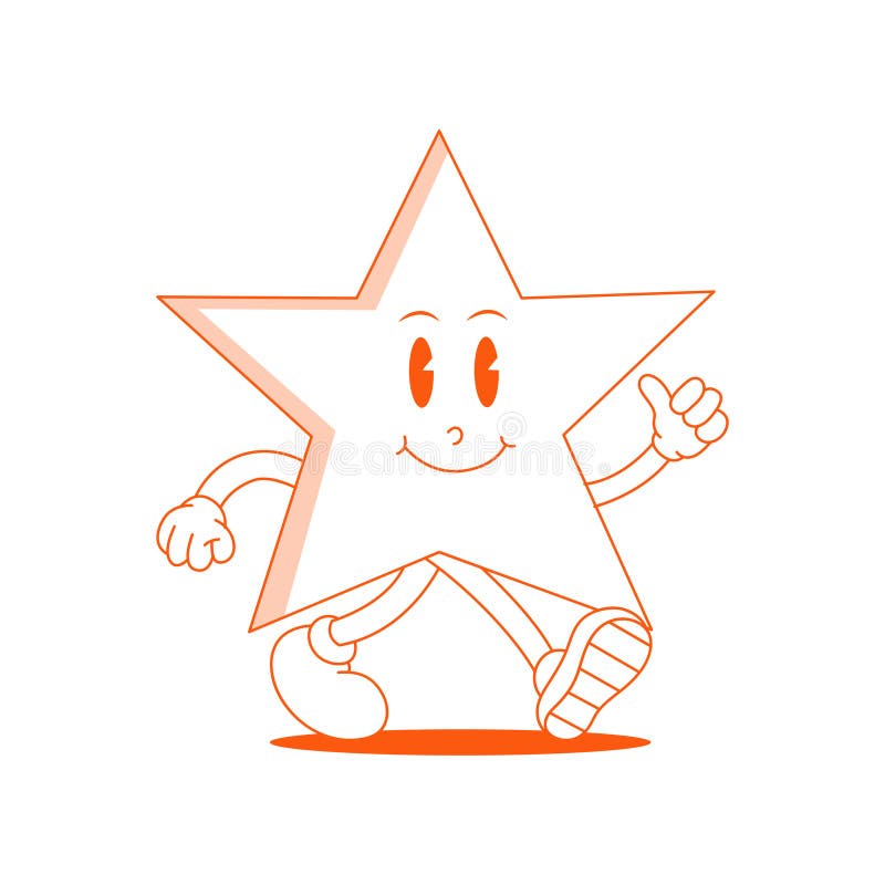 Star Retro Mascot. Funny Cartoon Character of Star Stock Vector ...