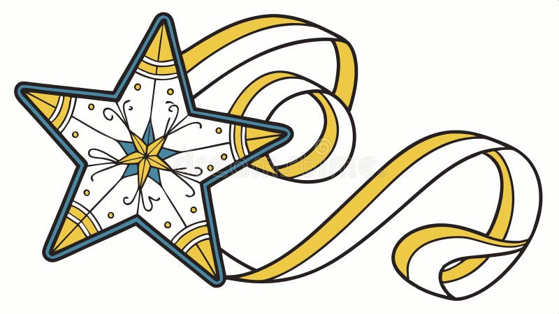 Star with Ribbon Banner, Award and Decorative Element Vector Design ...