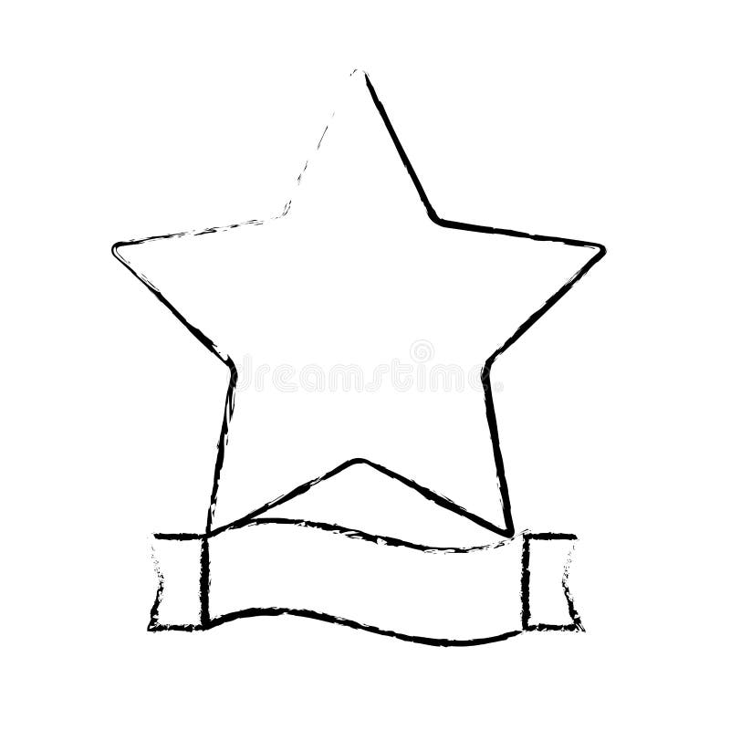 Star and Ribbon Banner Icon Image Stock Illustration - Illustration of ...