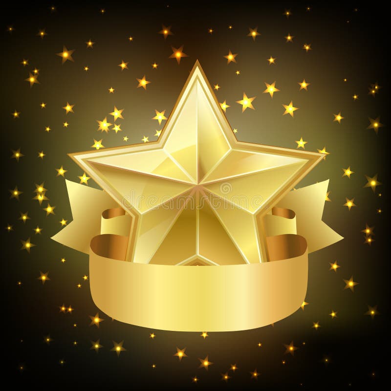 Star Award on Blue Curtain Background Stock Vector - Illustration of ...