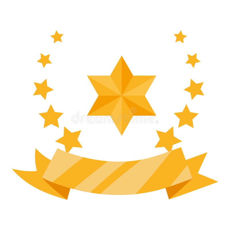 Star and Ribbon Trophy Design Stock Vector - Illustration of design ...