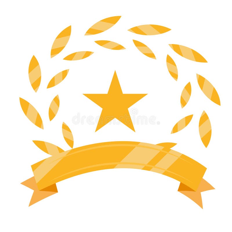 Star and Ribbon Wreath Illustration Stock Vector - Illustration of ...