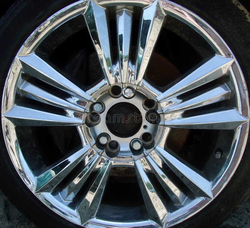 Titanium Chrome Car Rim Texture Isolated Stock Image - Image of ...