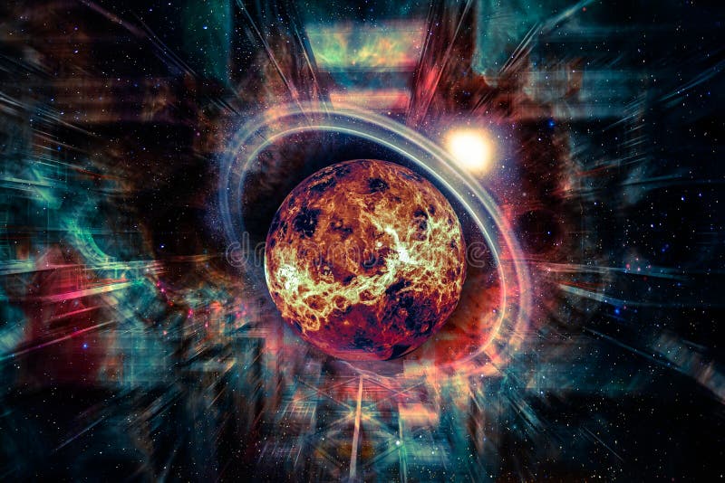 Star With Rings In The Reflections Of The Space Launch Of Technological ...