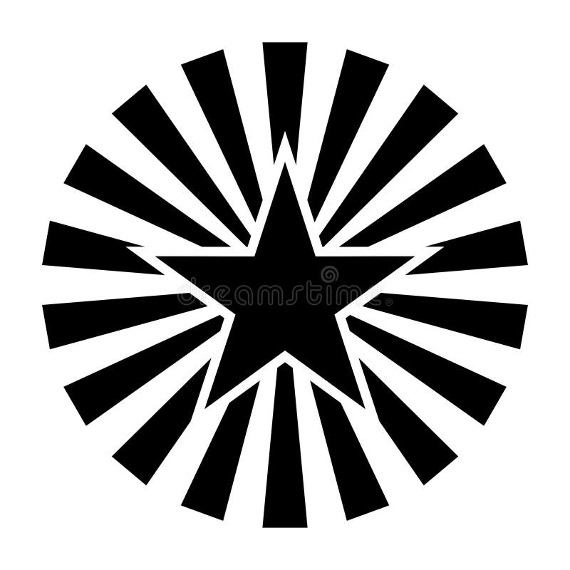 Star with Rising Sun Symbol Isolated on White Background Stock Vector ...