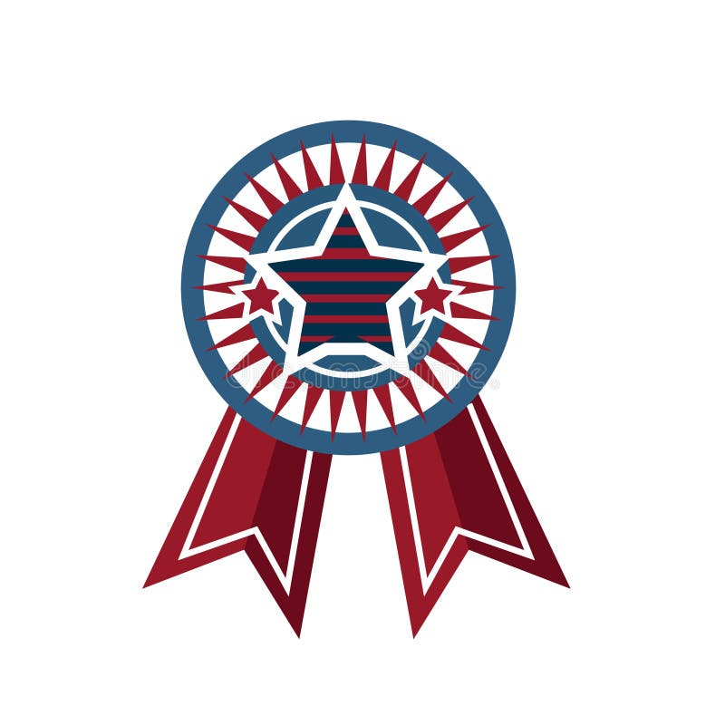 Rosette with Star. Vector Illustration Decorative Design Stock Vector ...