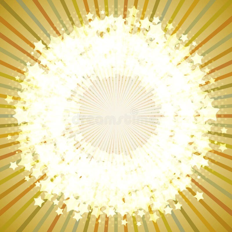 Star Round Frame on a Retro Background. Stock Vector - Illustration of ...