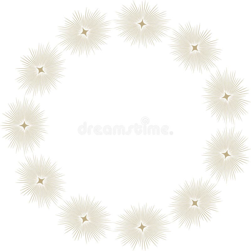 Star Round Frame. Sunburst Explosion Star. Empty Template. Baby Shower ...