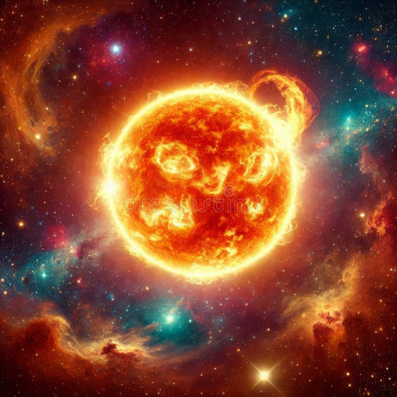The Sunâ€™s Fiery Core stock illustration. Illustration of bright ...