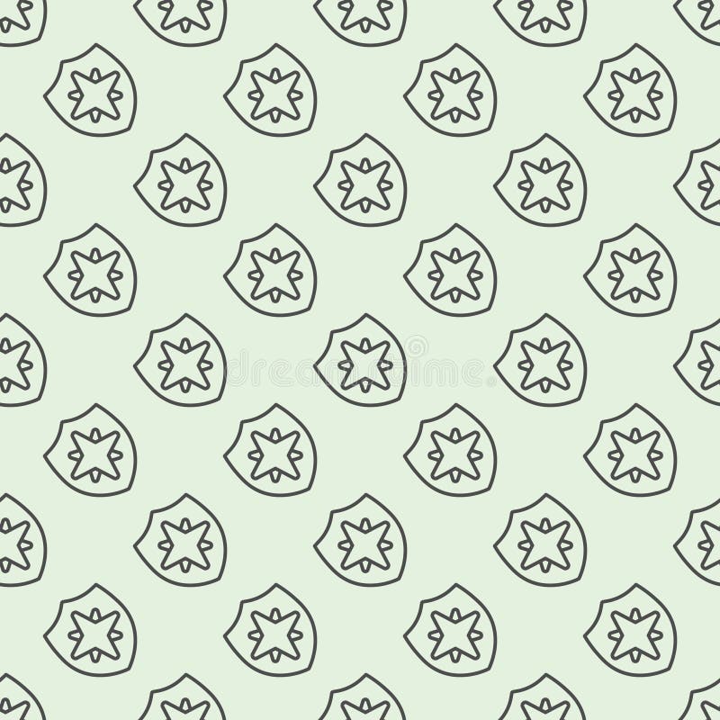 Star on Safety Emblem Line Seamless Pattern, Marine Navigation Theme ...