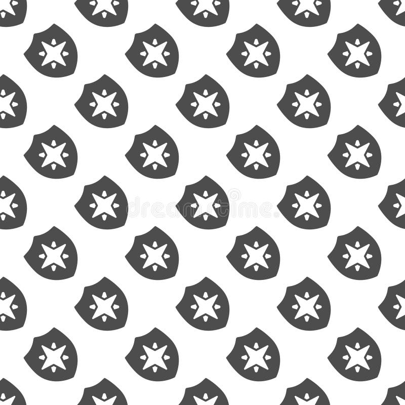 Star on Safety Emblem Solid Seamless Pattern, Marine Navigation Theme ...