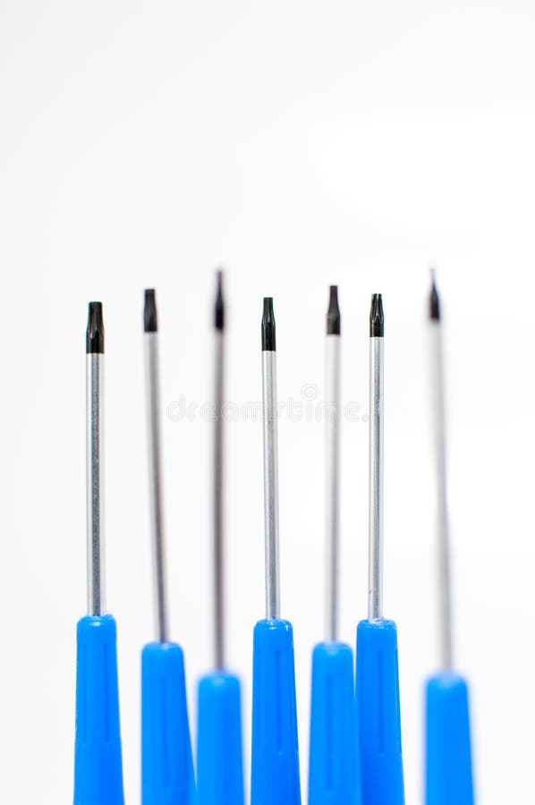 Star Screwdriver Set Isolated on White Stock Photo - Image of blue ...