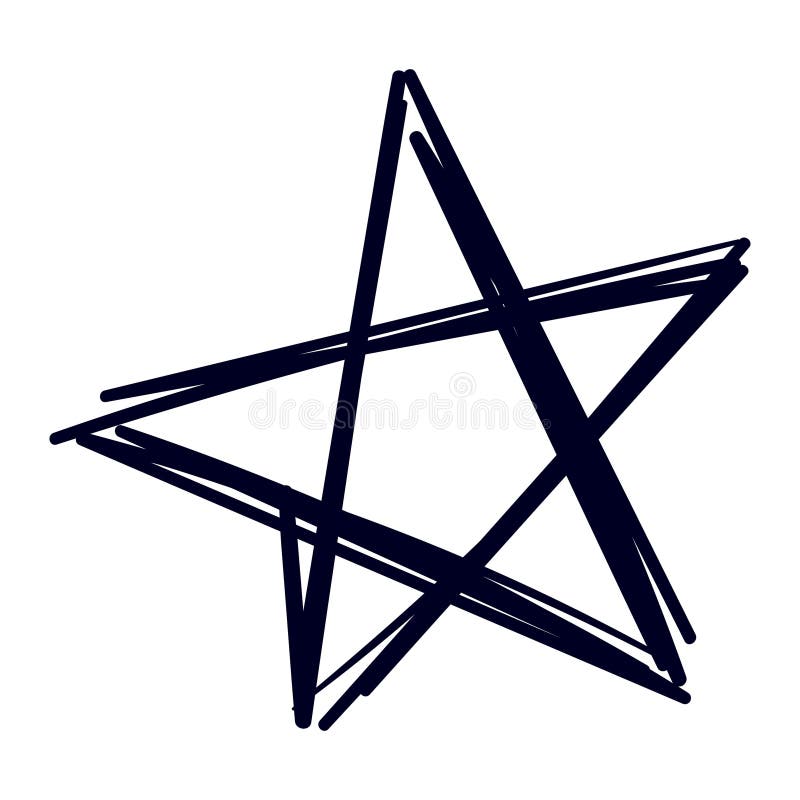 Star Scribble. Star Scribble Doodle Vector Hand Drawing Stock Vector - Illustration of doodle ...