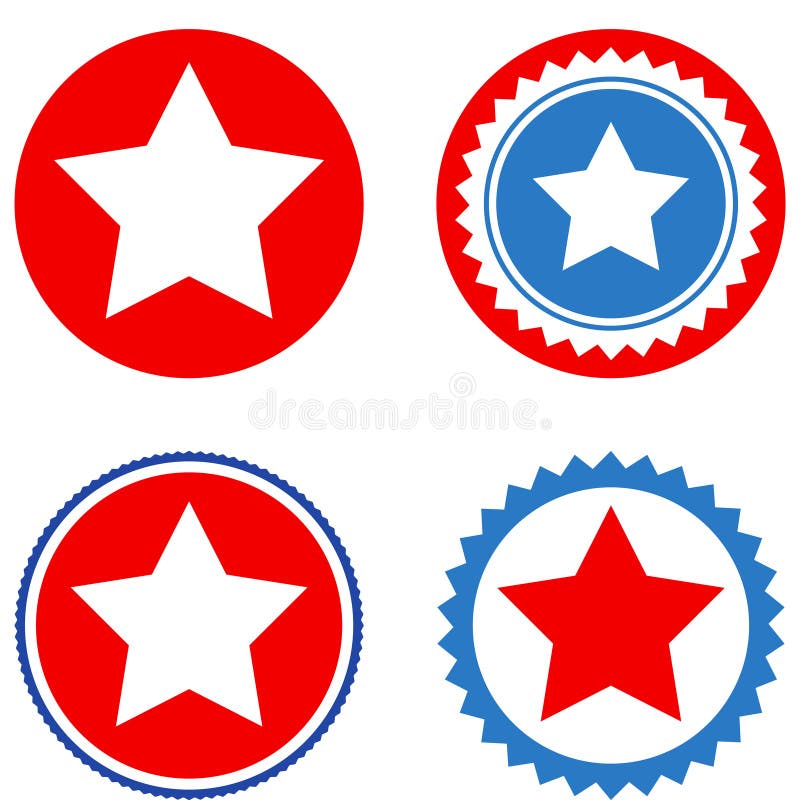 Star Seal Stamp Flat Icons stock vector. Illustration of figure - 92902651