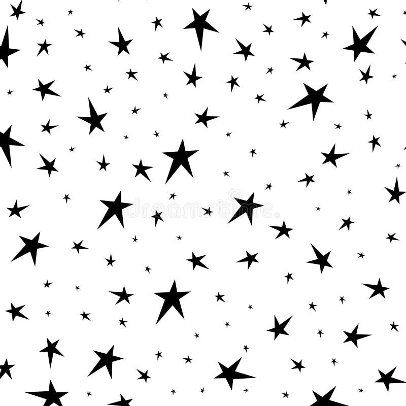 Star Seamless Pattern. Bright Sparkles Firework Symbols Background ...