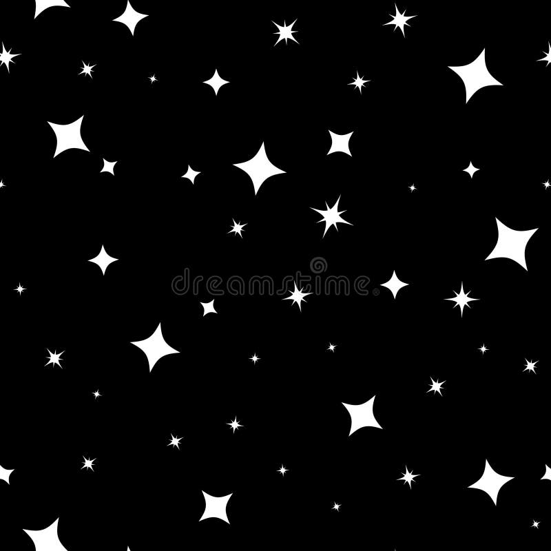 Star Seamless Pattern. Bright Sparkles Firework Symbols Background ...