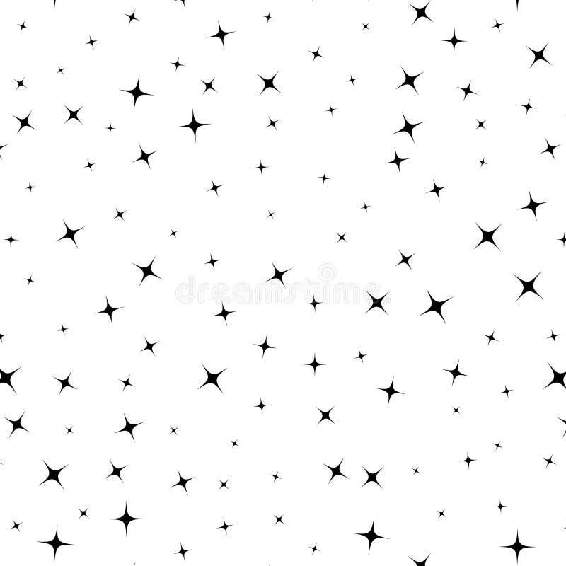 Star Seamless Pattern. Bright Sparkles Firework Symbols Background ...