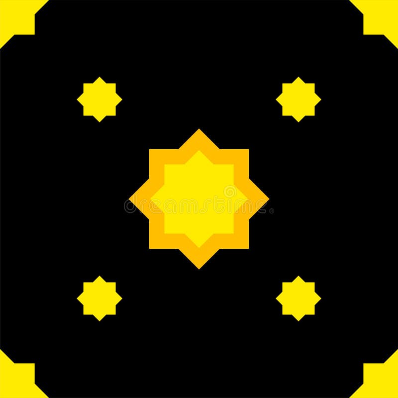 Star Seamless Pattern Cute on Black Background, Star Shape Geometric ...