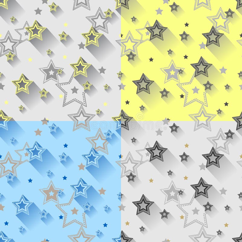 Star seamless patterns set stock vector. Illustration of celebrate ...