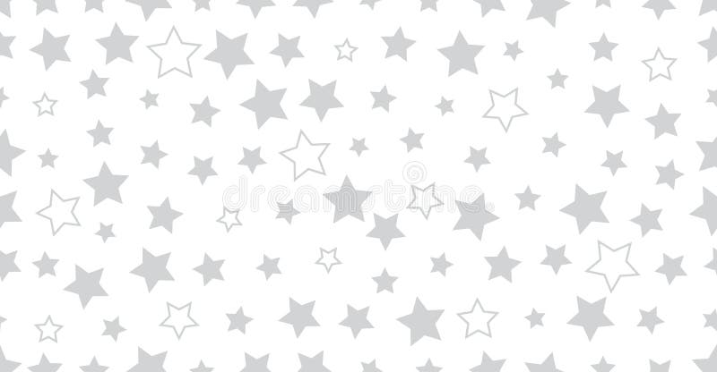 Silver Star Seamless Vector Background. Abstract Geometric Pattern for ...