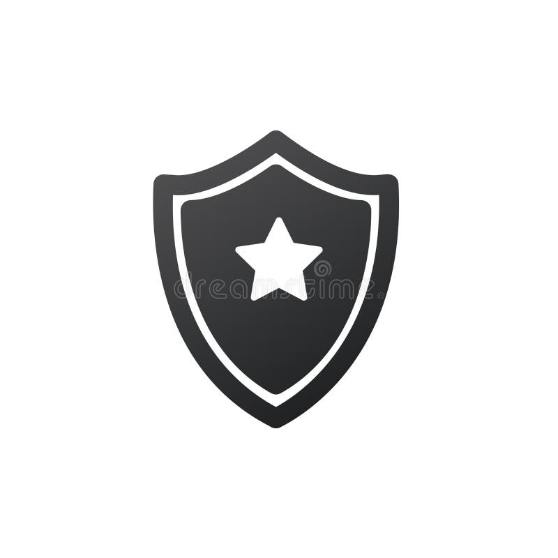 Shield with Star, Vector Illustration Isolated on White Background ...