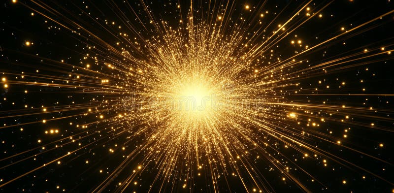 A Star Serves As the Background for Abstract, Diverging Golden Light ...