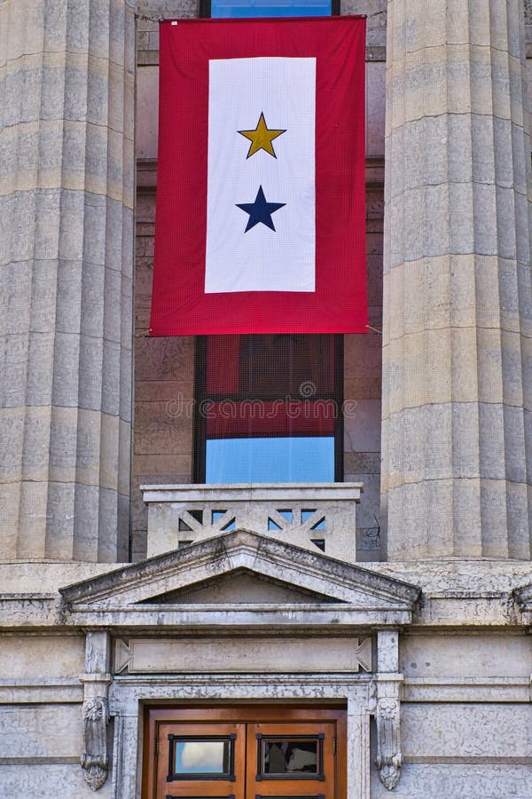 2 Star Service Flag on the Statehouse in Columbus Ohio Stock Photo ...