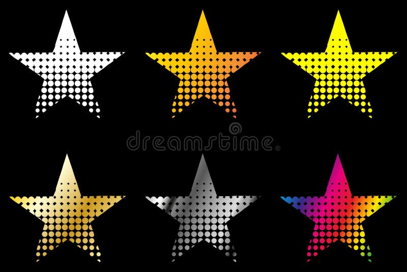 Star Set, Stars of Different Colors Stock Vector - Illustration of ...