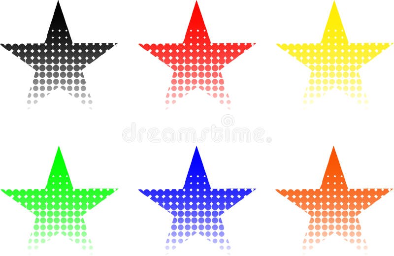 Star Set, Stars of Different Colors Stock Vector - Illustration of ...