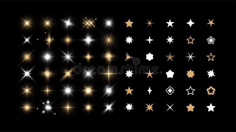 Star. Set of Stars Effect Design, Simple Flat, and Light Sparkle ...