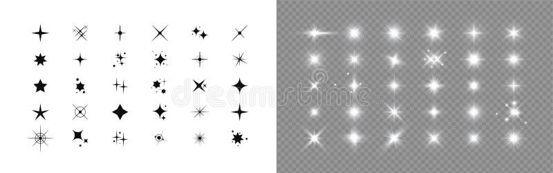 Star. Set of Stars Effect Design, Simple Flat, and Light Sparkle ...
