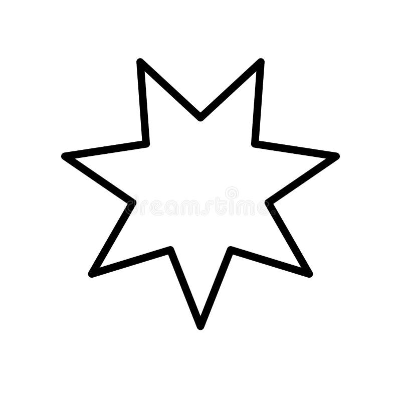 Seven Pointed Star with Braided Sides, Vector Star David Weave Icon in ...