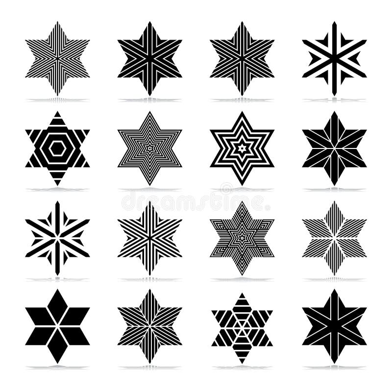 Star Shape. Abstract Geometric Icons Set Stock Vector - Illustration of ...