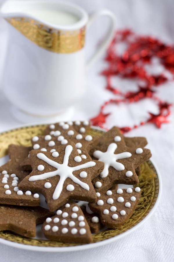 Star Shape Christmas Chocolate Cookie Stock Image - Image of group ...