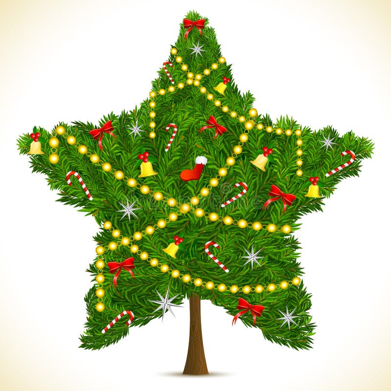 Star shape Christmas Tree stock vector. Illustration of design - 20570246