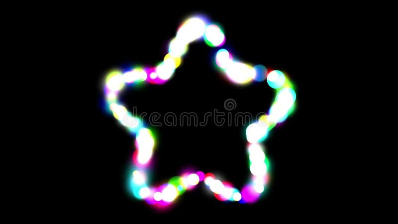Star Shape with Colorful Bokeh Lights on Plain Black Background Stock ...