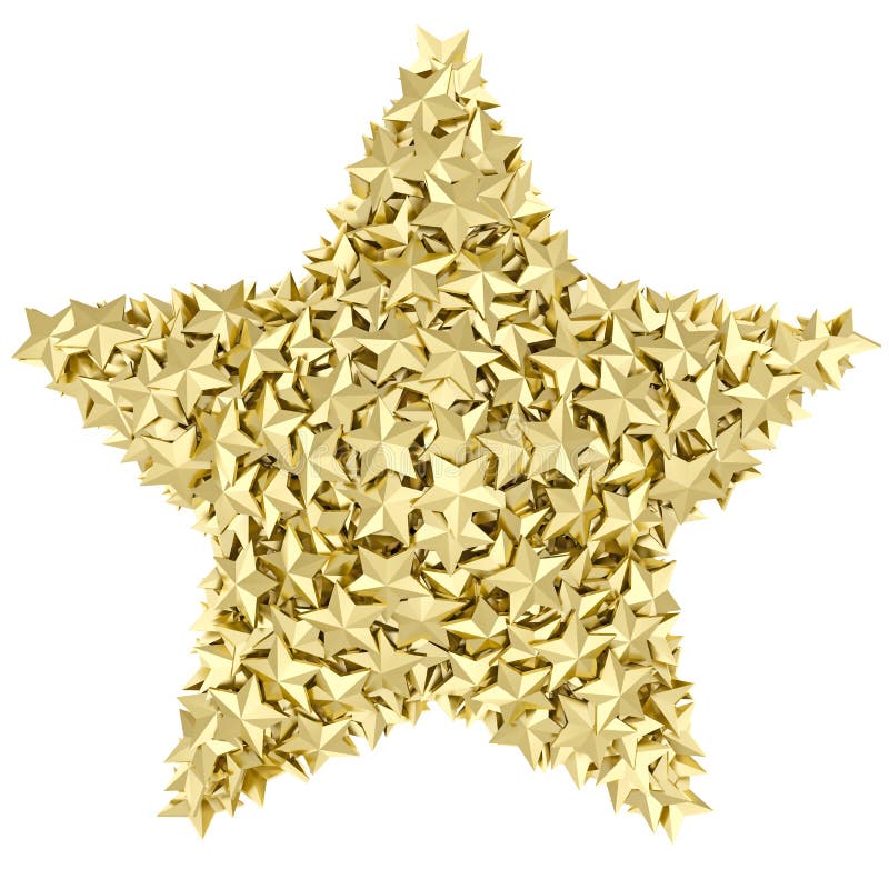 Star Shape Composed of Small Golden Stars on White Stock Illustration ...